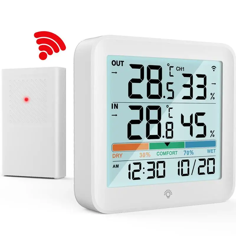 NOKLEAD LCD Digital Thermometer Hygrometer Indoor Outdoor Temperature Humidity Meter Temperature And Humidity Sensor Office Home Golyath