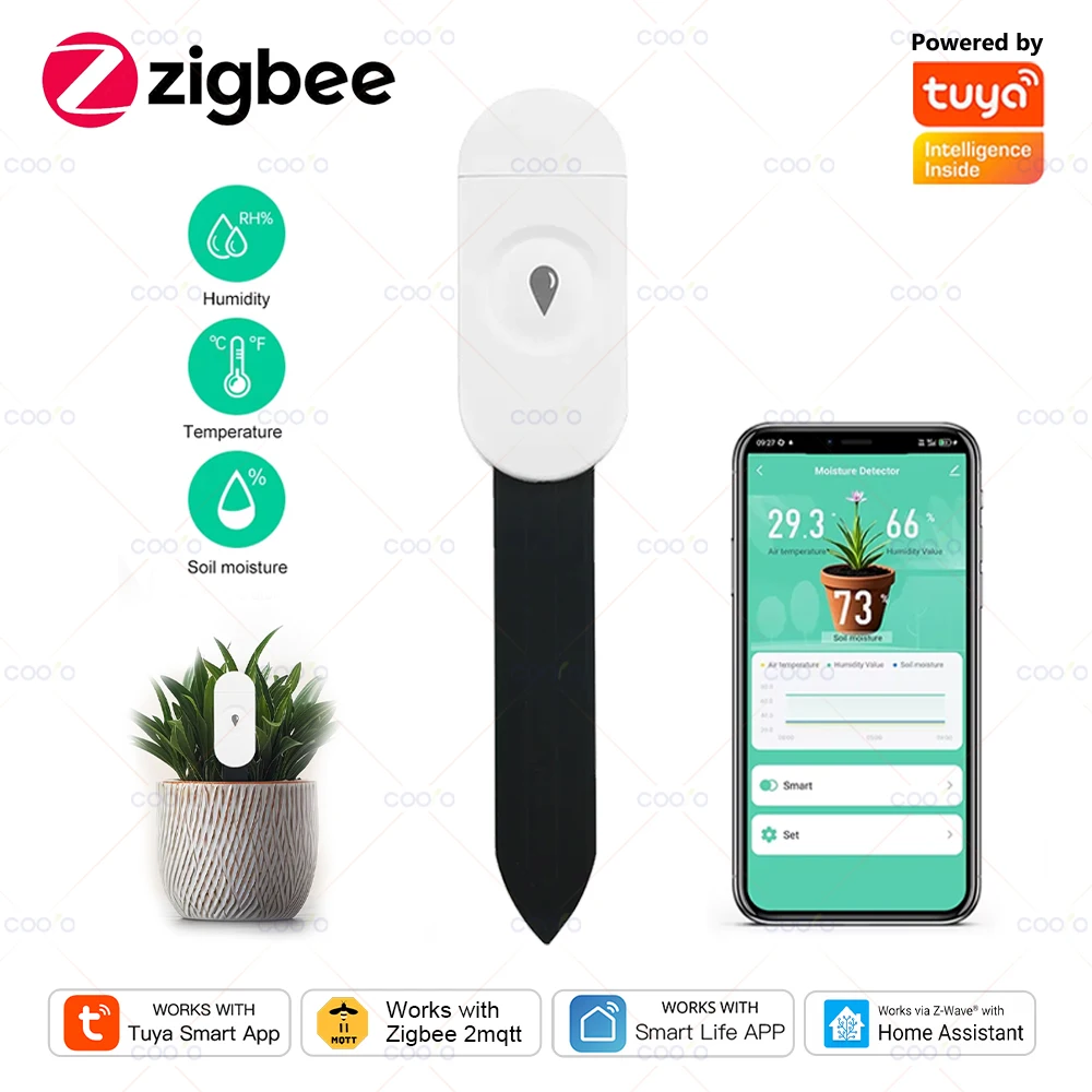 Tuya Smart ZigBee Soil Moisture Sensor With Temperature And Humidity Monitoring